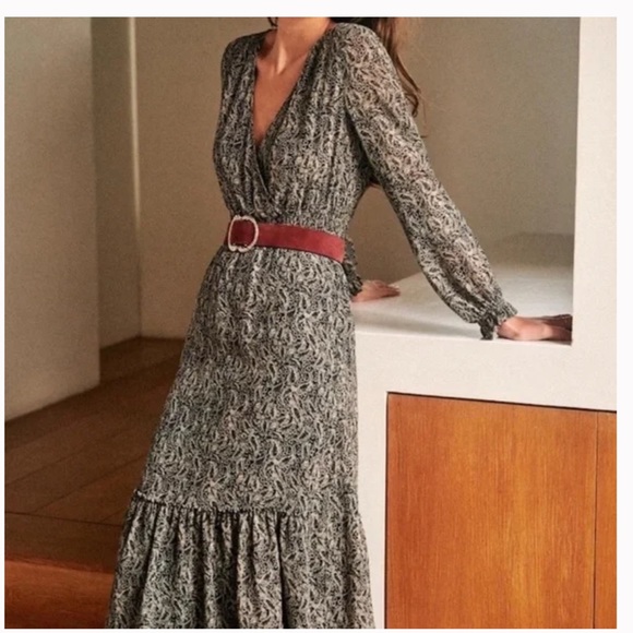 Sezane | Dresses | Sezane Titaine Dress Printed Black And White Size 34 ...
